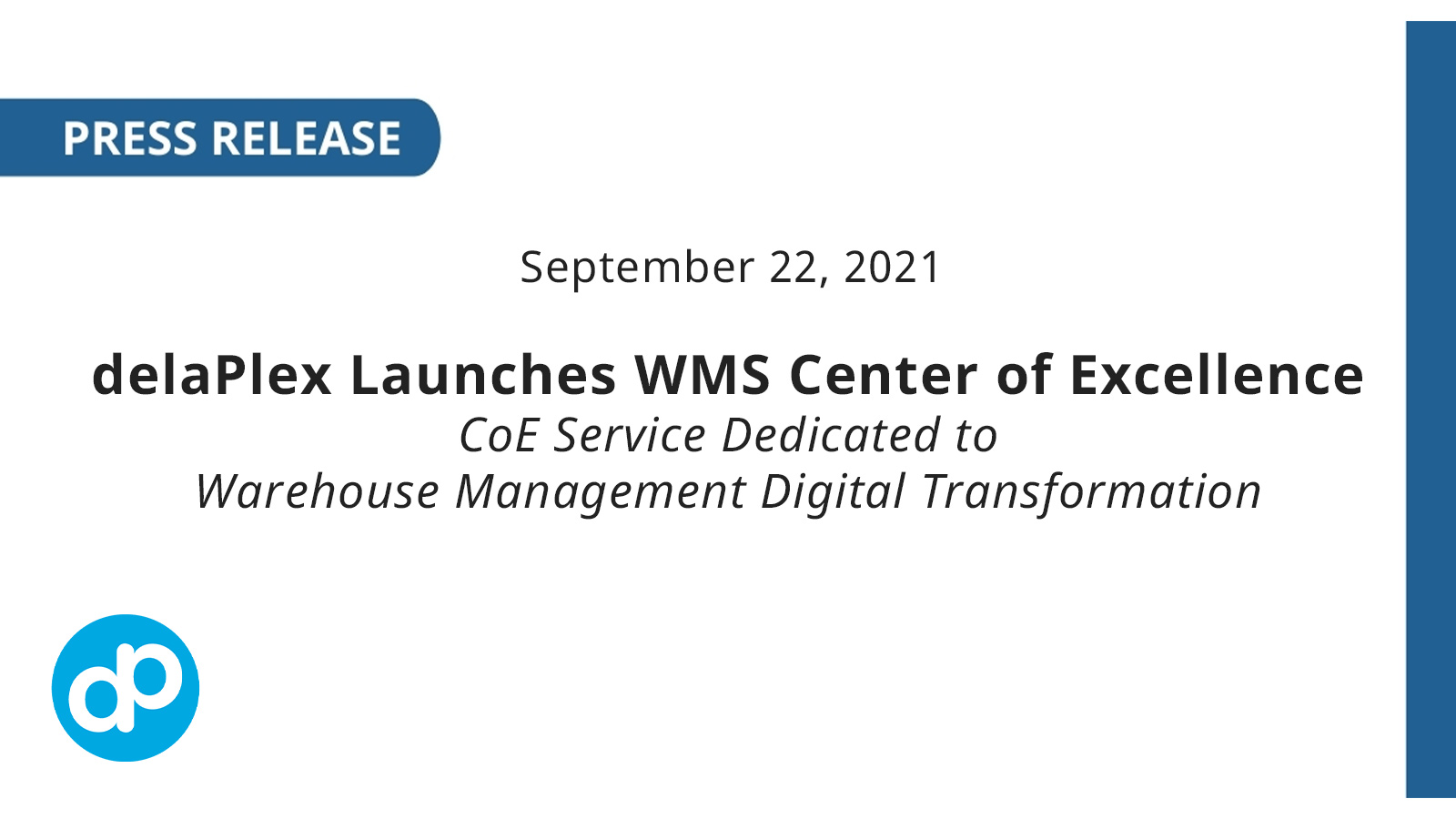 delaPlex Launches WMS Center of Excellence